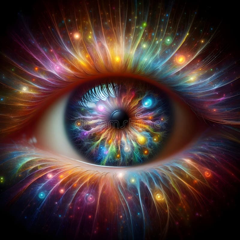Image of a Translucent Eye with a Kaleidoscope of Bold, Vibrant Colors ...