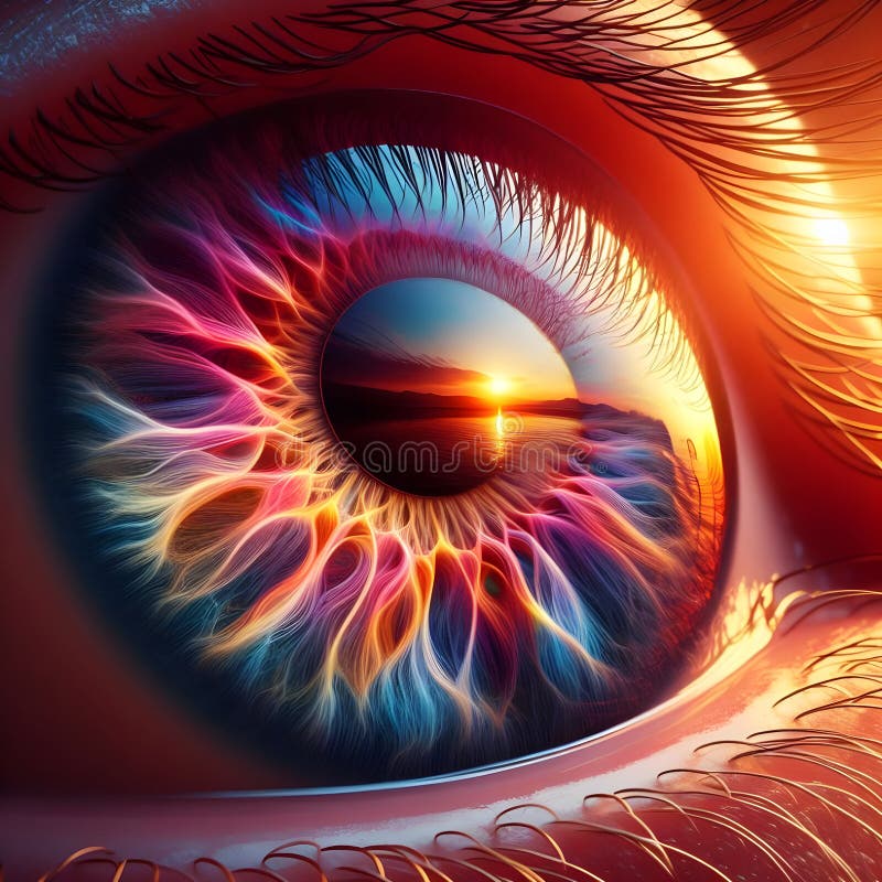Image of a Translucent Eye with a Kaleidoscope of Bold, Vibrant Colors ...