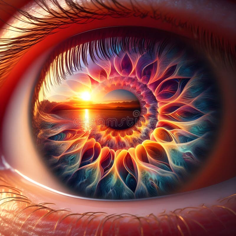 Image of a Translucent Eye with a Kaleidoscope of Bold, Vibrant Colors ...