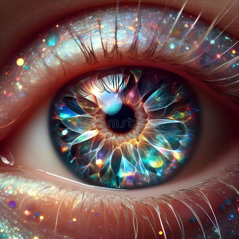 Image of a Translucent Eye with a Kaleidoscope of Bold, Vibrant Colors ...
