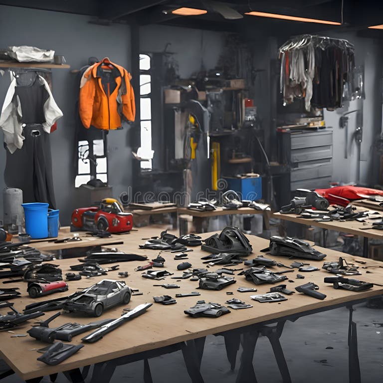 Image of Various Messiest Workshop Fully Filled with All Kind of ...