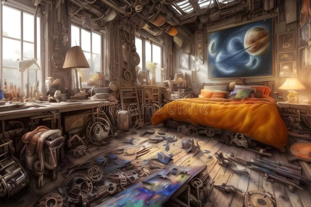 Image of Various Messiest Workshop Fully Filled with All Kind of ...