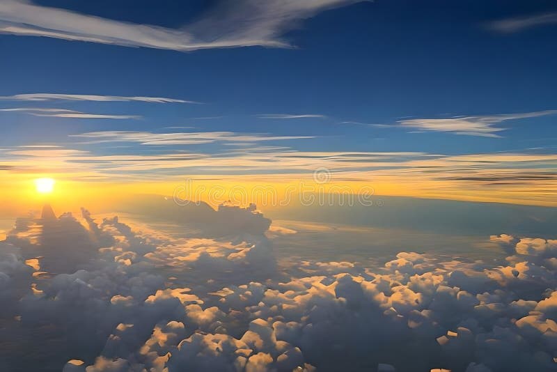 Image of the Watching from the Plane the Cloudy Skyscape. Stock Photo ...