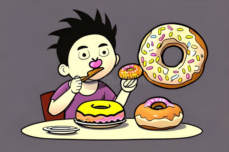 Image of a Whimsical Art Brut Style of Cartoon Characters Devouring on ...