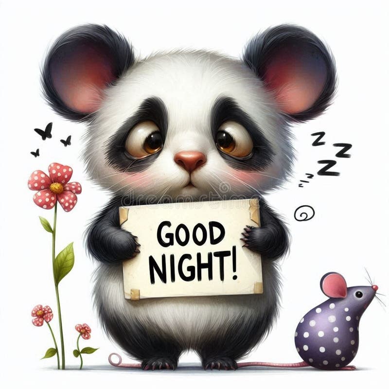 Whimsical Caricature Animals Holding a Placard with Large Text "Good ...