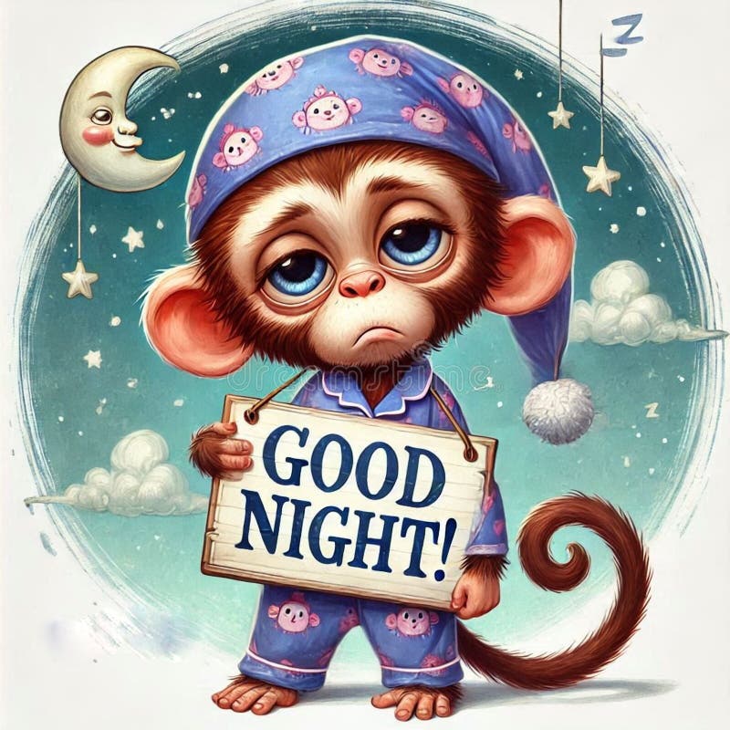 Whimsical Caricature Animals Holding a Placard with Large Text "Good ...