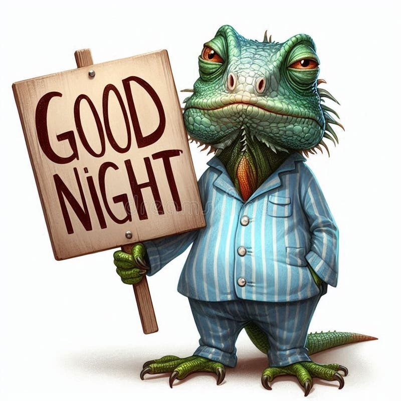 Whimsical Caricature Animals Holding a Placard with Large Text "Good ...