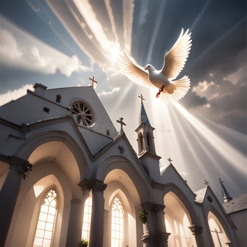 Image of a White Dove Flying on Sky at Different Weather Sky for ...