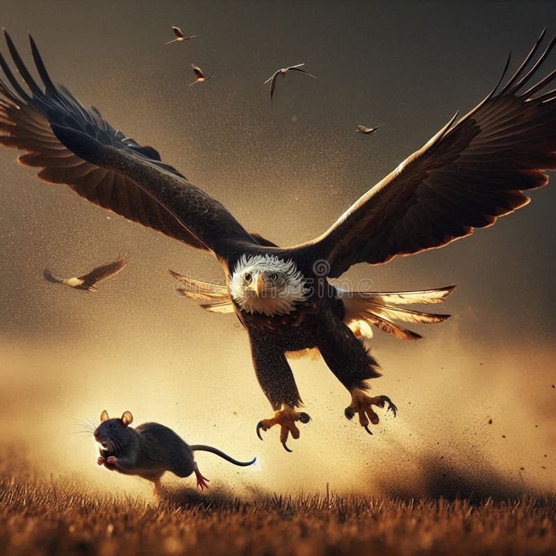 A Wild Eagle Flying Towards it Prey Trying To Catch the Animal with Its ...