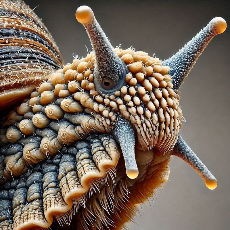 Imaginary 20X Microscopic Image of an Funny Snail Face. Stock ...