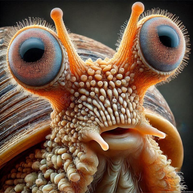 Imaginary 20X Microscopic Image of an Funny Snail Face. Stock ...