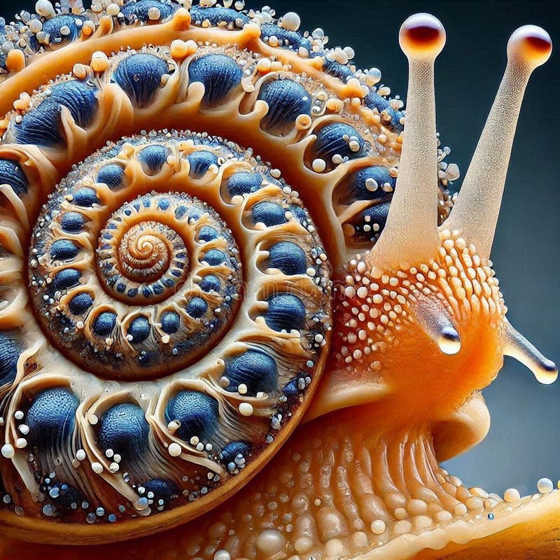 Imaginary 20X Microscopic Image of an Funny Snail Face. Stock ...