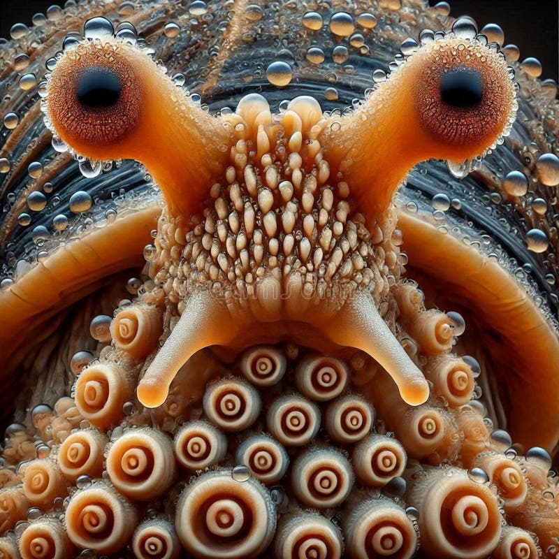 Imaginary 20X Microscopic Image of an Funny Snail Face. Stock ...