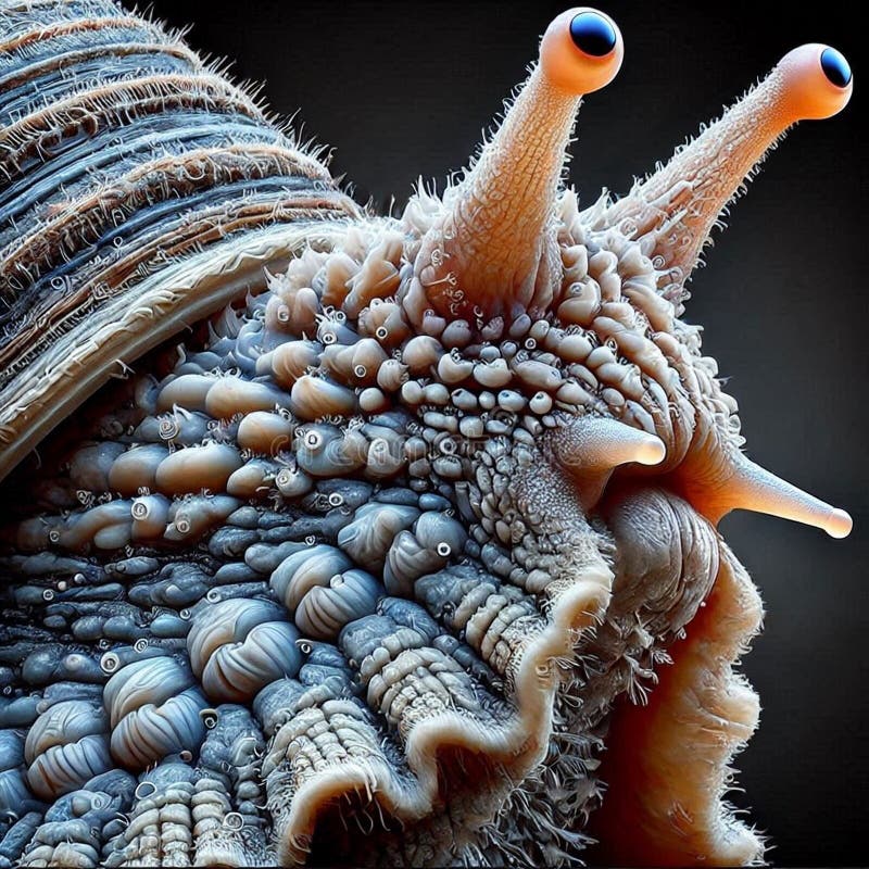 Imaginary 20X Microscopic Image of an Funny Snail Face. Stock ...