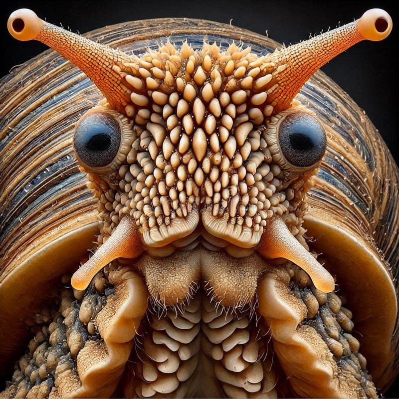 Imaginary 20X Microscopic Image of an Funny Snail Face. Stock ...