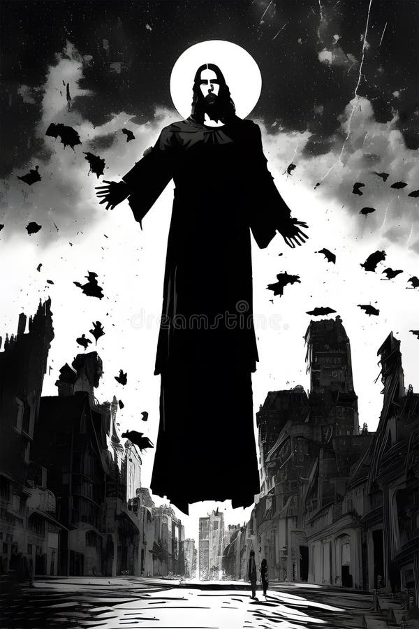 Imaginary Scene of the Savior of the World Stands in the Midst of the ...