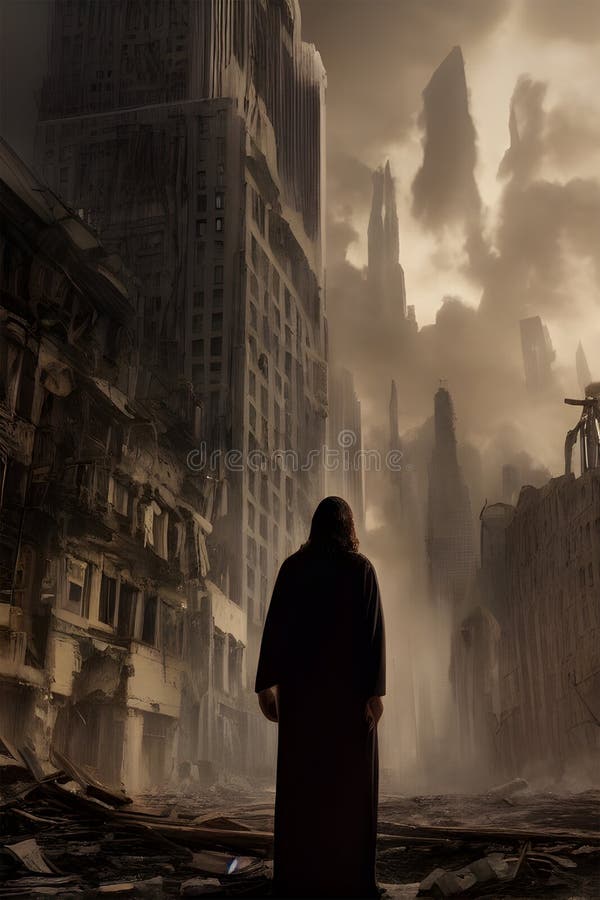 Imaginary Scene of the Savior of the World Stands in the Midst of the ...