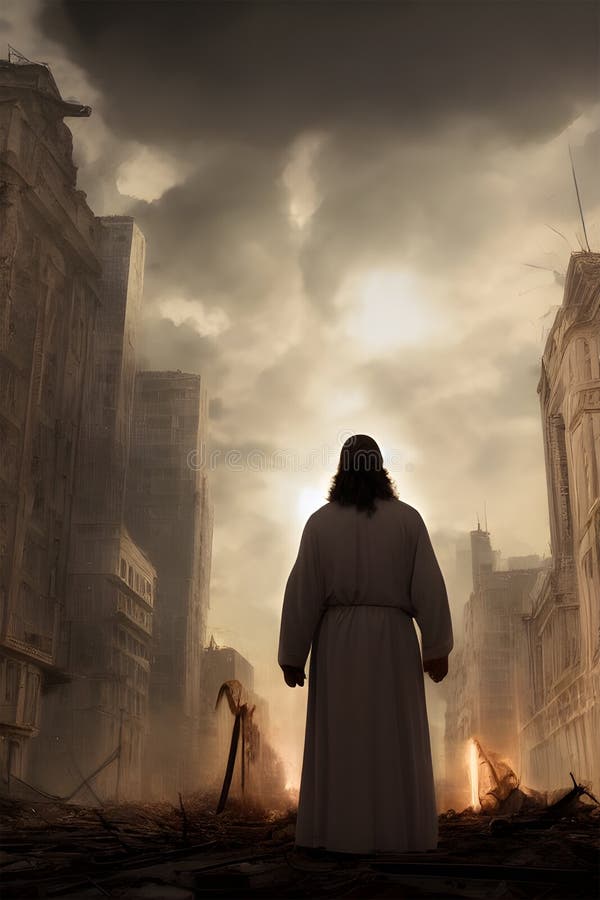 Imaginary Scene of the Savior of the World Stands in the Midst of the ...