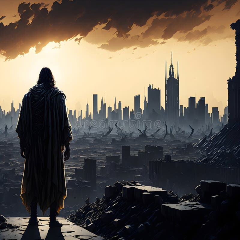 Imaginary Scene of the Savior of the World Stands in the Midst of the ...