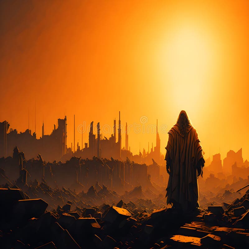 Imaginary Scene of the Savior of the World Stands in the Midst of the ...