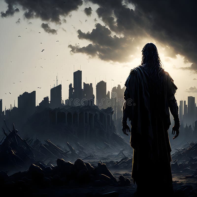 Imaginary Scene of the Savior of the World Stands in the Midst of the ...