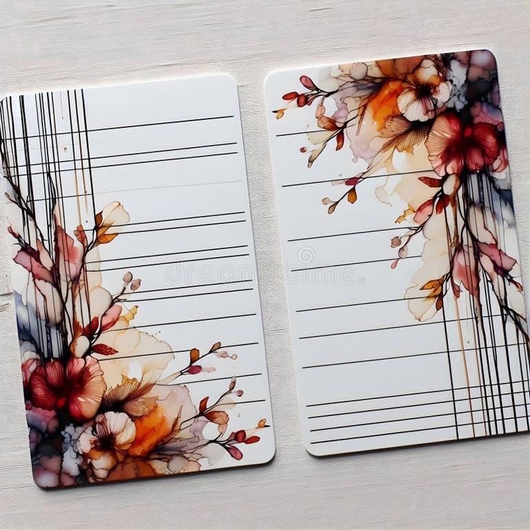 Index Cards with Lines on Stark White Paper with a Small Corner Border ...