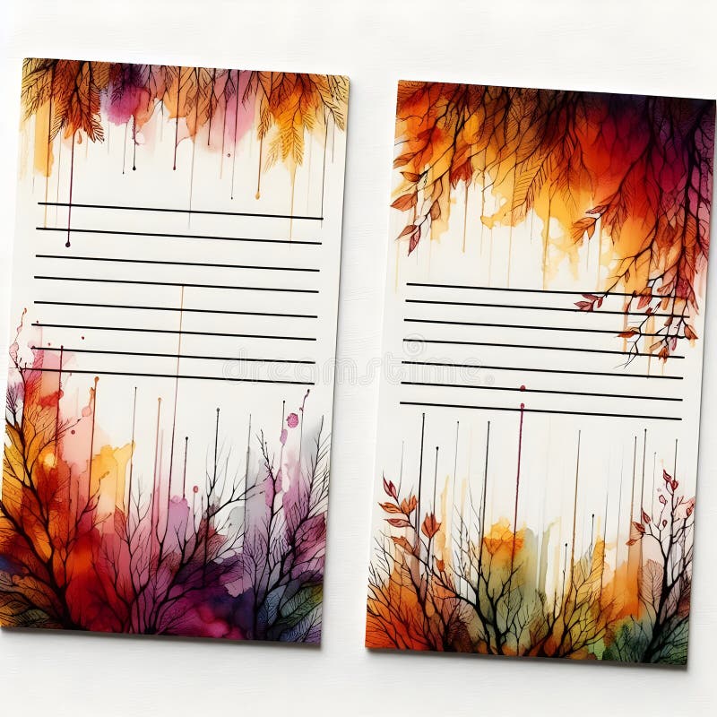 Index Cards with Lines on Stark White Paper with a Small Corner Border ...