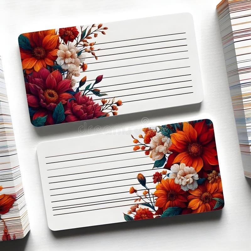 Index Cards with Lines on Stark White Paper with a Small Corner Border ...