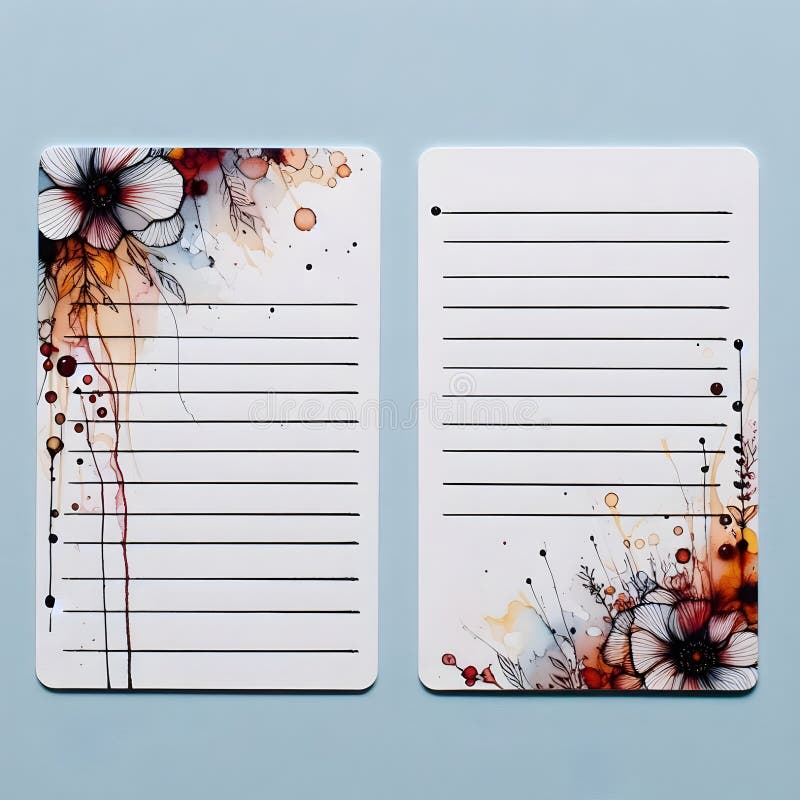 Index Cards with Lines on Stark White Paper with a Small Corner Border ...