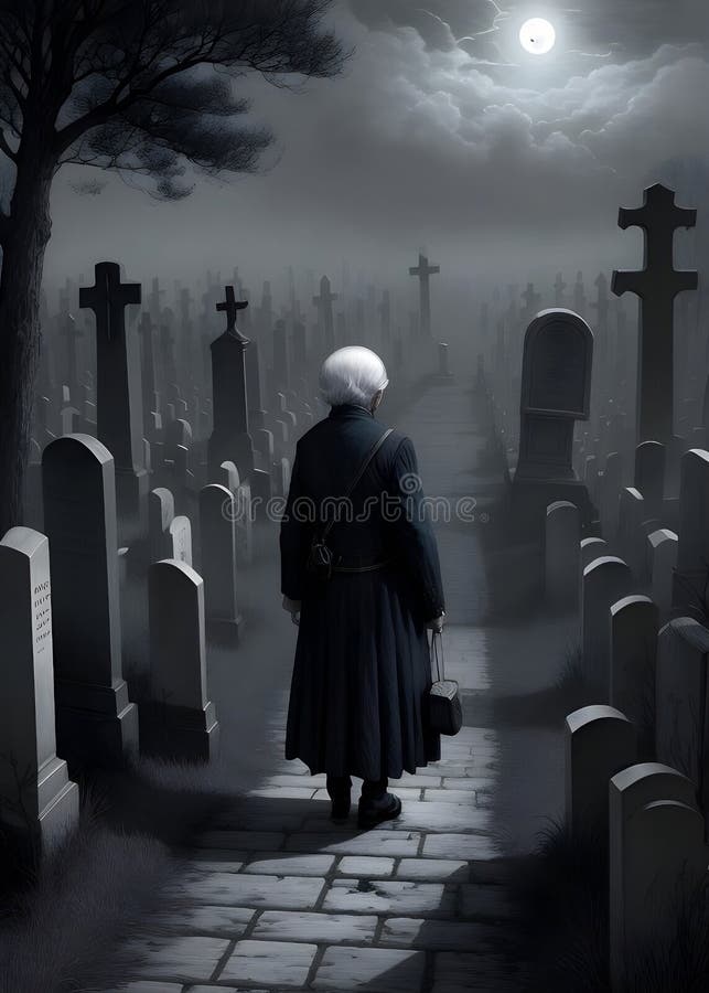 Image of Leisure Activity People Do at Night Time at the Cemetery ...