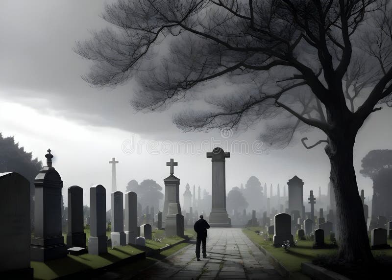 Image of Leisure Activity People Do at Night Time at the Cemetery ...