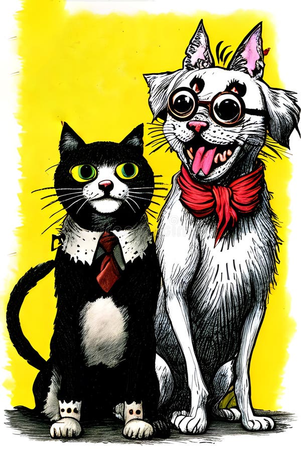 Images of the Crazy Character of Dog and Cat in the Style of Ralph ...