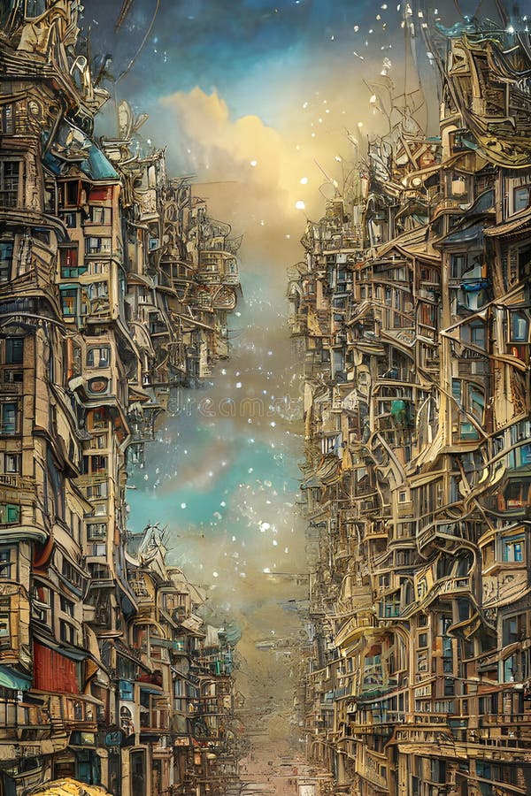 Image of the Multicolored Gigantic Scale Buildings Pile and Stack Up ...