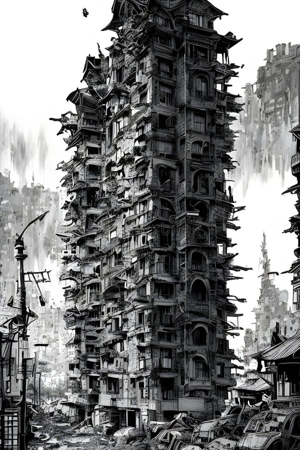 Image of the Multicolored Gigantic Scale Buildings Pile and Stack Up ...