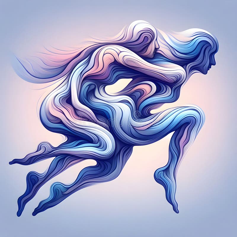 Abstract Visual Illusion Featuring Two People Entwined Together Stock ...