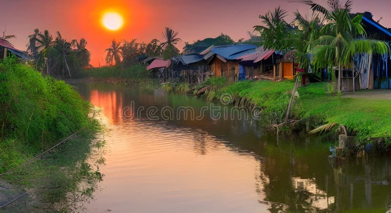 Image of the Beautiful Asian Rural Countryside Landscape during Golden ...