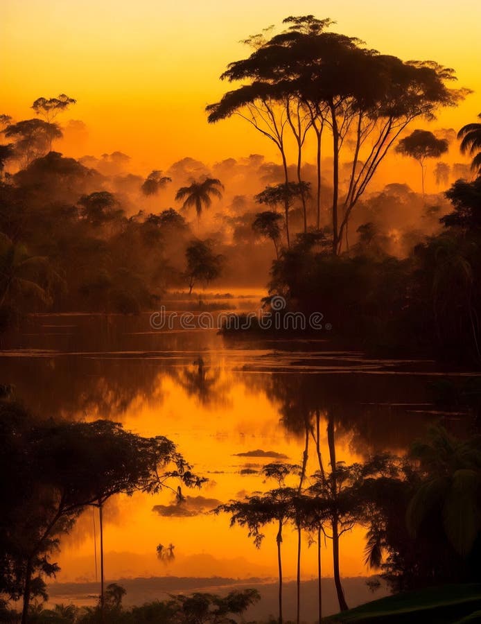 Image of a Brazilian Amazon Thick Jungle Landscape at Different Weather ...