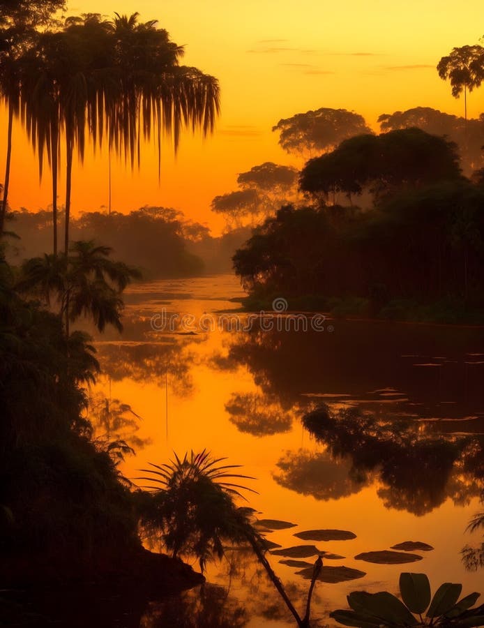 Image of a Brazilian Amazon Thick Jungle Landscape at Different Weather ...