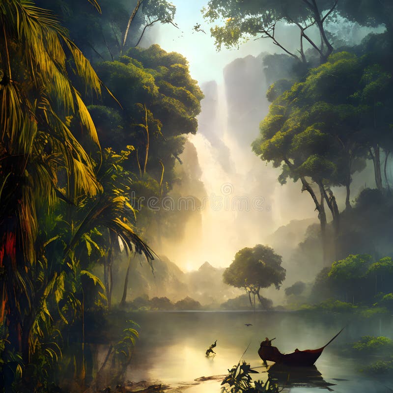 Image of a Brazilian Amazon Thick Jungle Landscape at Different Weather ...