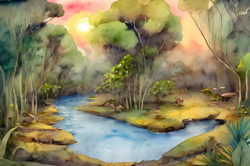 Image of a Brazilian Amazon Thick Jungle Landscape at Different Weather ...