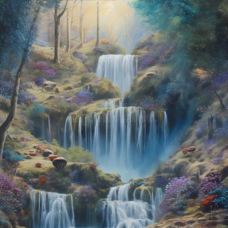 Painterly Image of the Dramatic Storm Clouds at the Waterfall Area ...