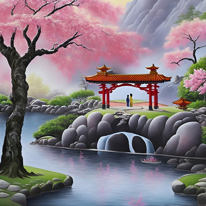 Simple Japanese Landscape Painting