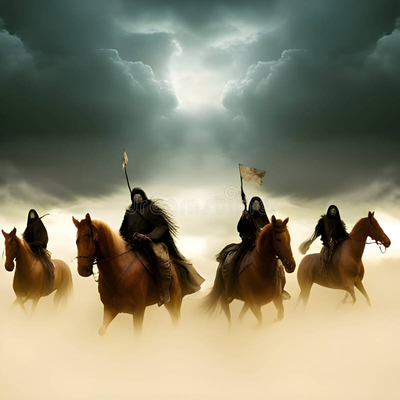 Image of the Four Horsemen of the Apocalypse Riding through the ...