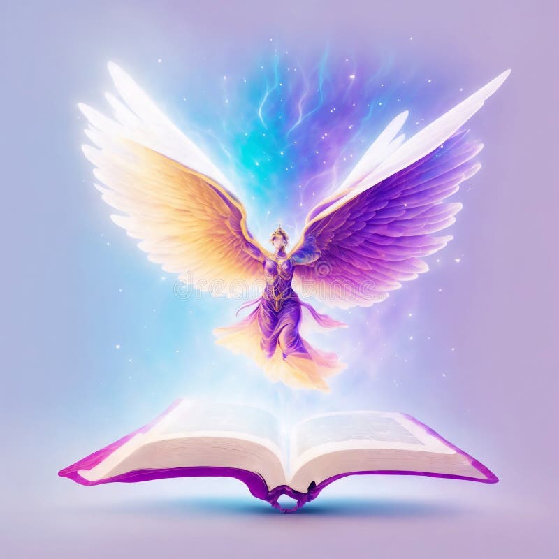 An Open Book, Hovering in Mid Air, Magical Aura, Colorful and Magical ...
