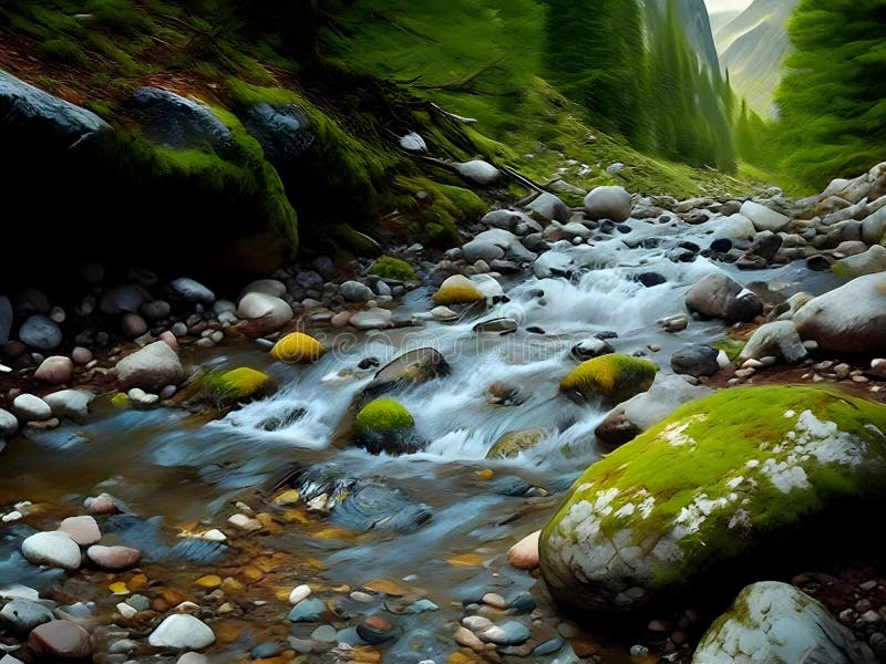 Image of the Slow Exposure Photography of Water Streaming Down from the ...