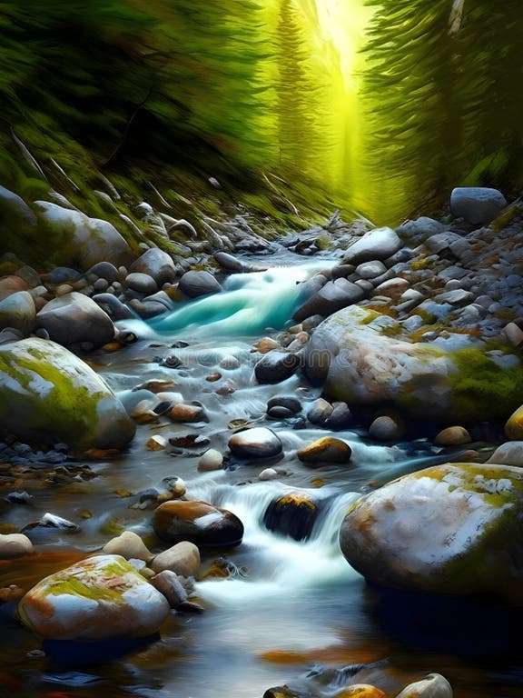 Image of the Slow Exposure Photography of Water Streaming Down from the ...