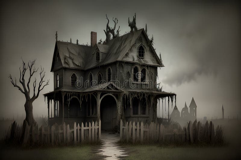 Image of a Very Old Vintage Gothic Haunted Scary and Evil Abandoned ...
