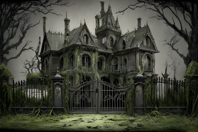 Image of a Very Old Vintage Gothic Haunted Scary and Evil Abandoned ...