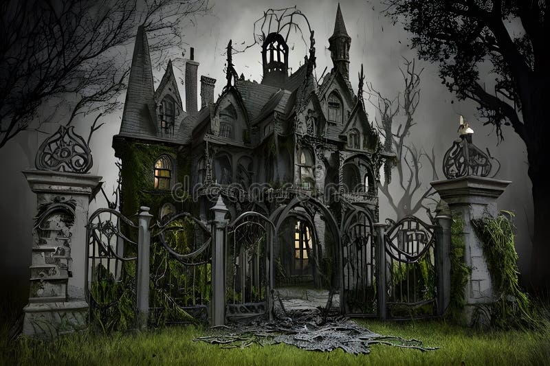 Image of a Very Old Vintage Gothic Haunted Scary and Evil Abandoned ...