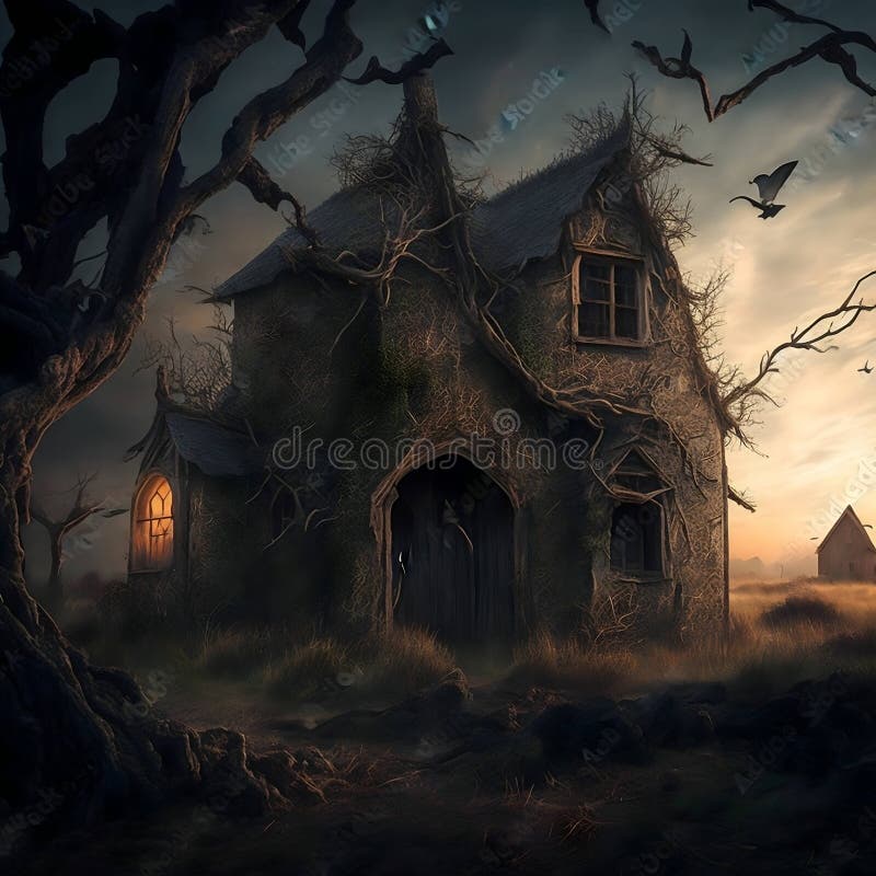 Image of a Very Old Vintage Gothic Haunted Scary and Evil Abandoned ...